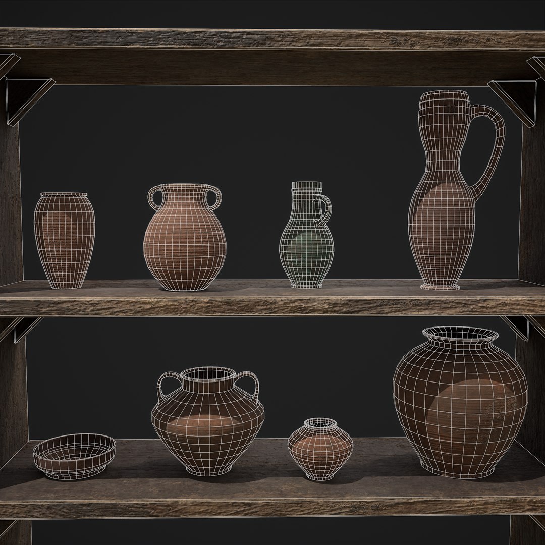 3D Shelf And Shelf Decors model - TurboSquid 1824602