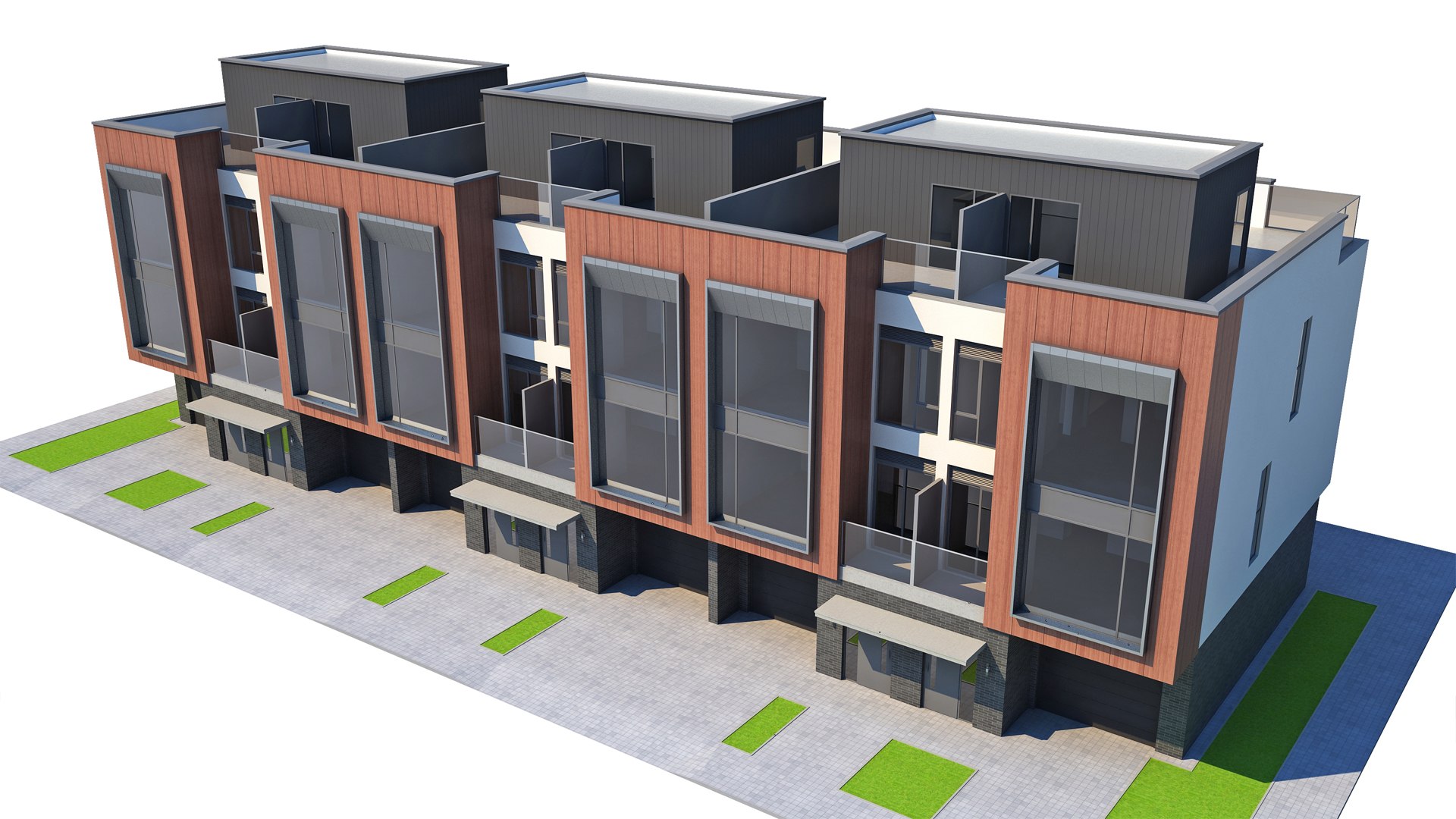 Modern Townhouse 3D Model - TurboSquid 2026886