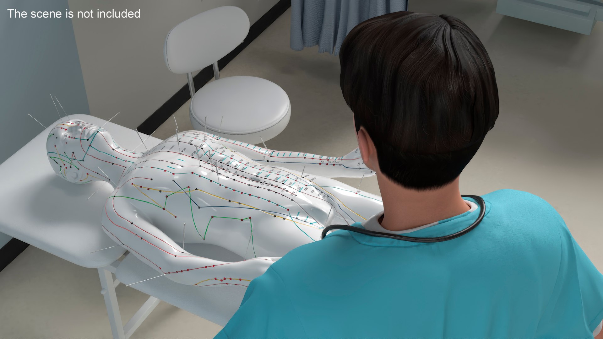 3D Model Asian Medic With Stethoscope A-Pose - TurboSquid 2366221