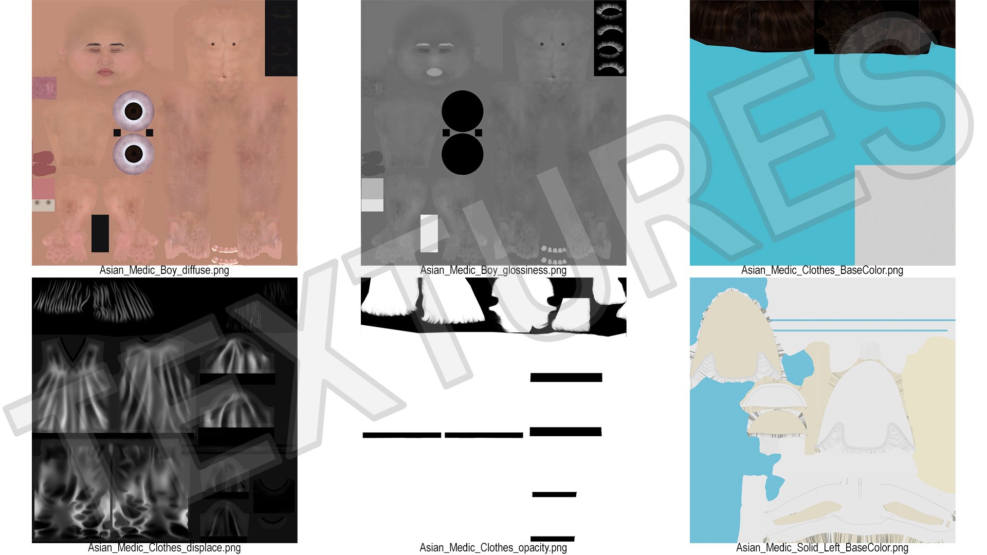 3D Model Asian Medic With Stethoscope A-Pose - TurboSquid 2366221