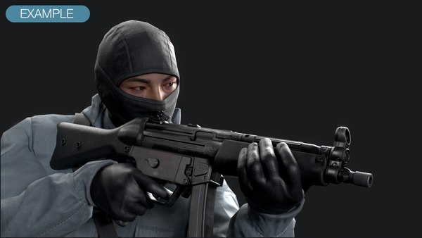 Asian Mercenary Low Poly 3D model - TurboSquid 1896736