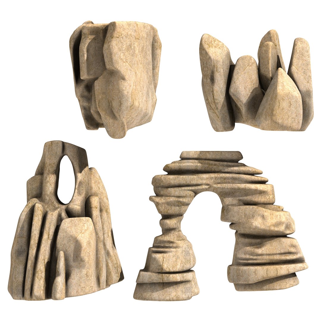 3D Model 4 Models - Rocks - TurboSquid 2376268
