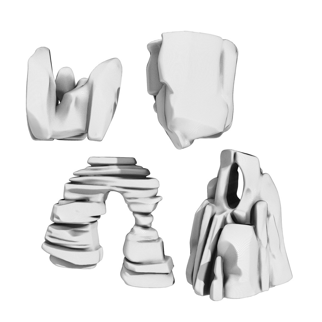 3D Model 4 Models - Rocks - TurboSquid 2376268