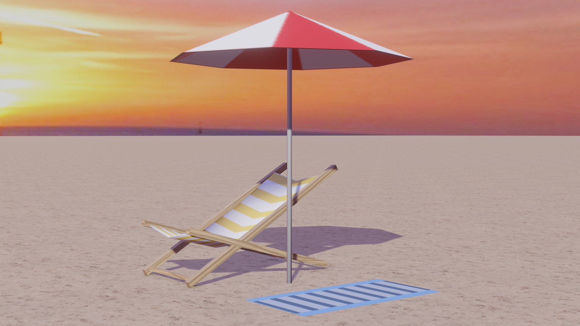 3D Low Poly Beach Set Game Ready Low-poly 3D Model Model - TurboSquid ...