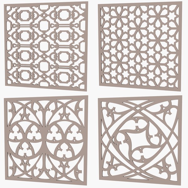 set decorative panels 3d model