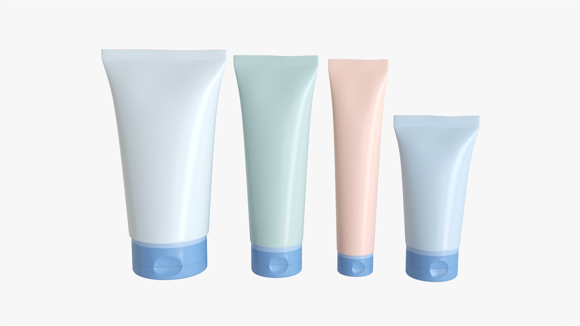 3D Model Cosmetics Tube Set 01 Mockup - TurboSquid 1842826