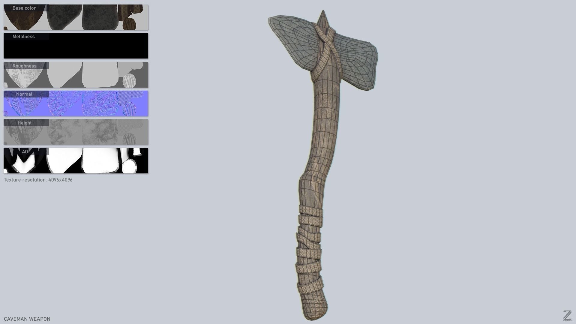 Caveman Weapon Collection 3D Model - TurboSquid 2241646
