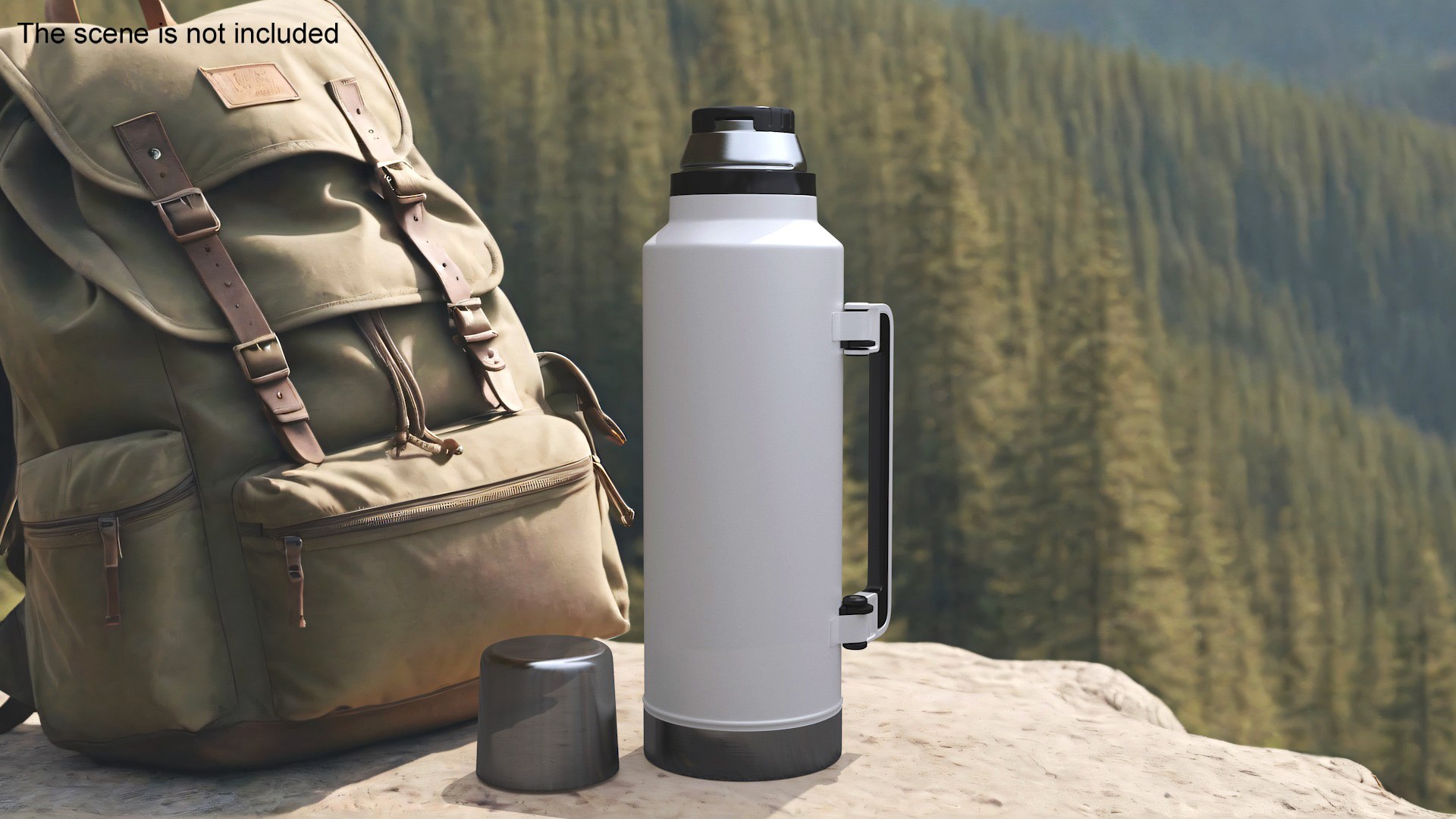 3D Stainless Steel Thermos With Folded Handle Model - TurboSquid 2262313