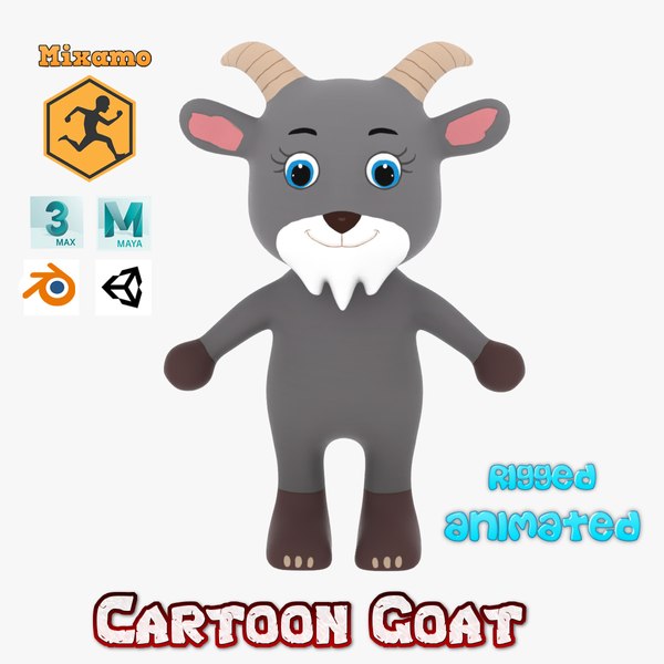 3D Cartoon Goat Animated - TurboSquid 2013747
