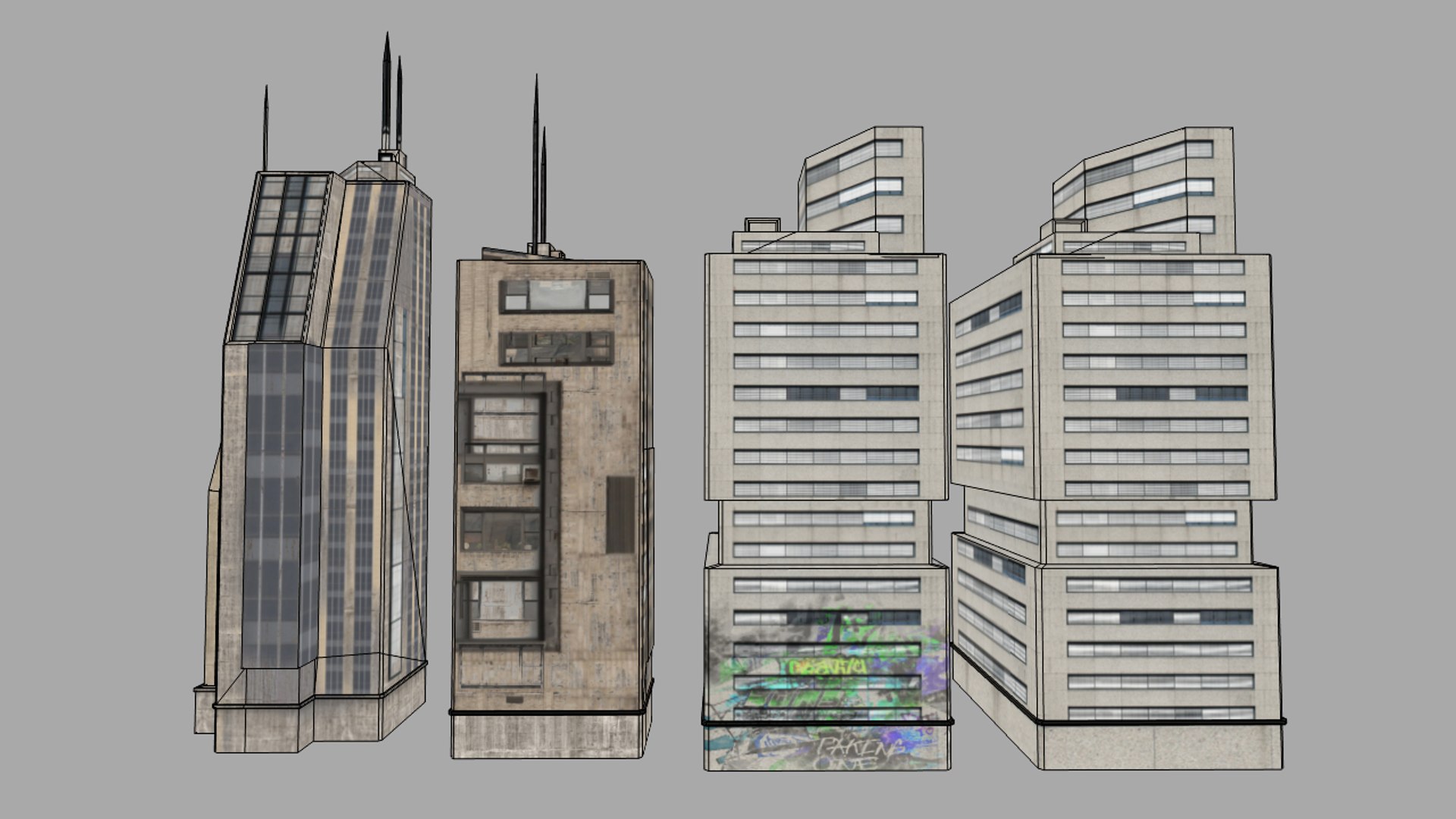 City Skyscrapers 3d Model