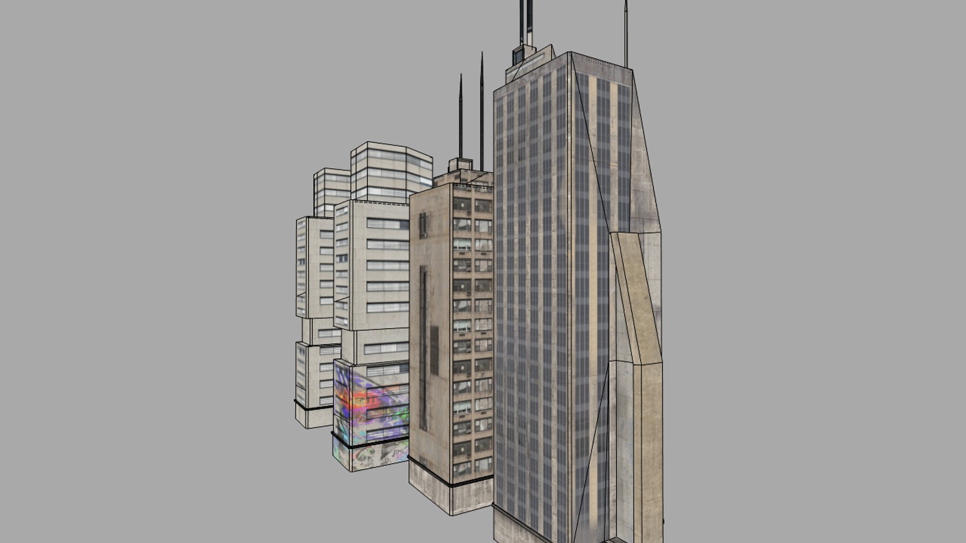 City Skyscrapers 3d Model