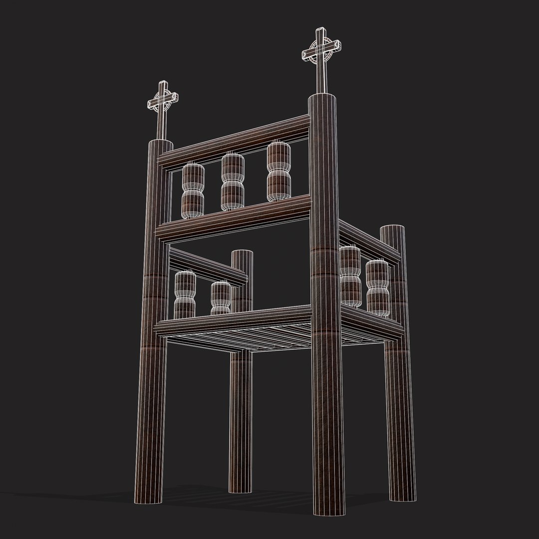 3D Medieval Elegant Cross Chair Model - TurboSquid 1882048