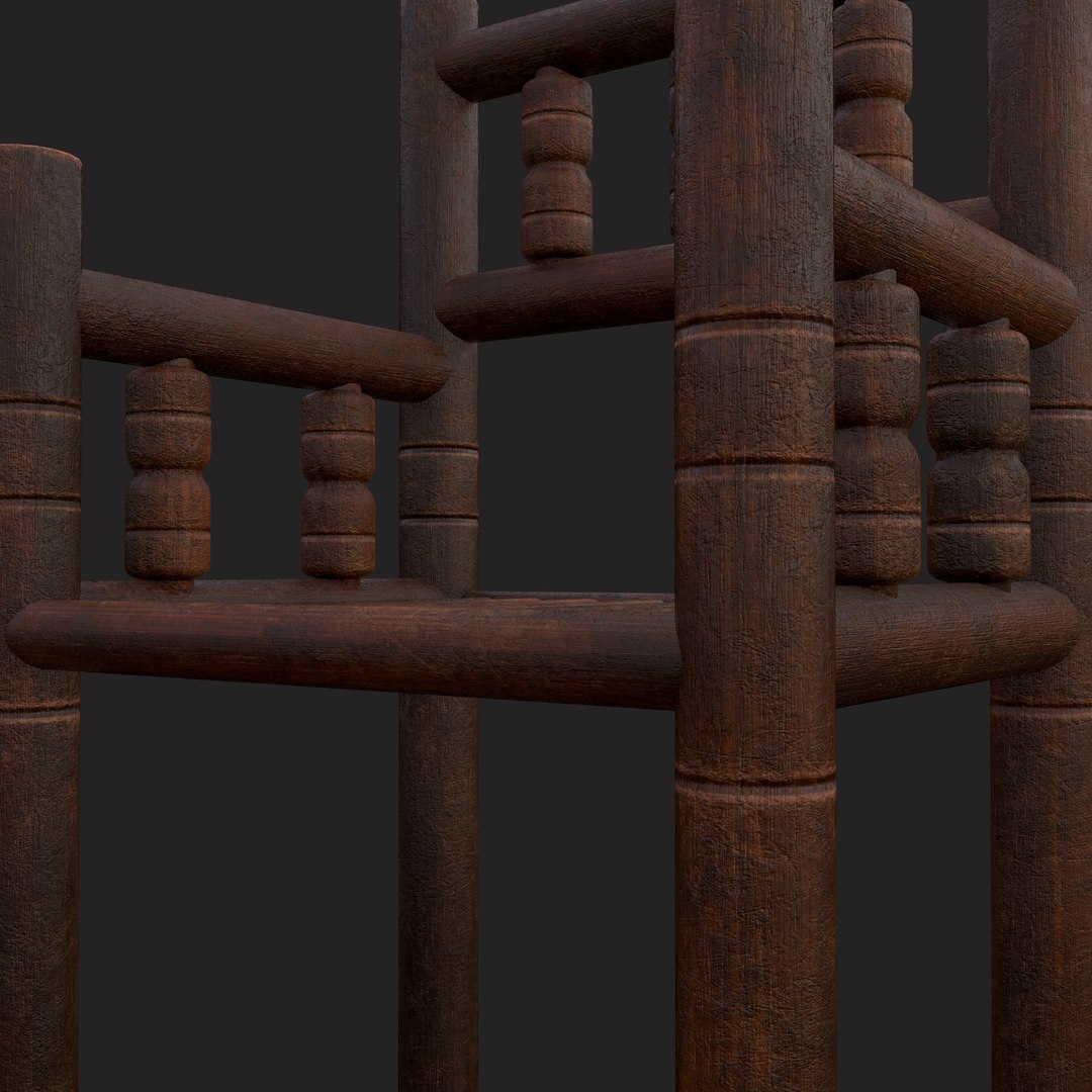 3D Medieval Elegant Cross Chair Model - TurboSquid 1882048