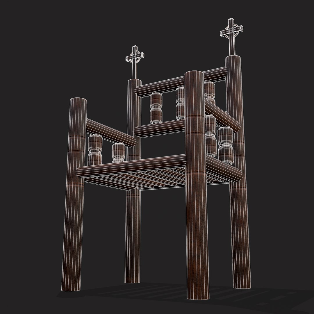 3D Medieval Elegant Cross Chair Model - TurboSquid 1882048