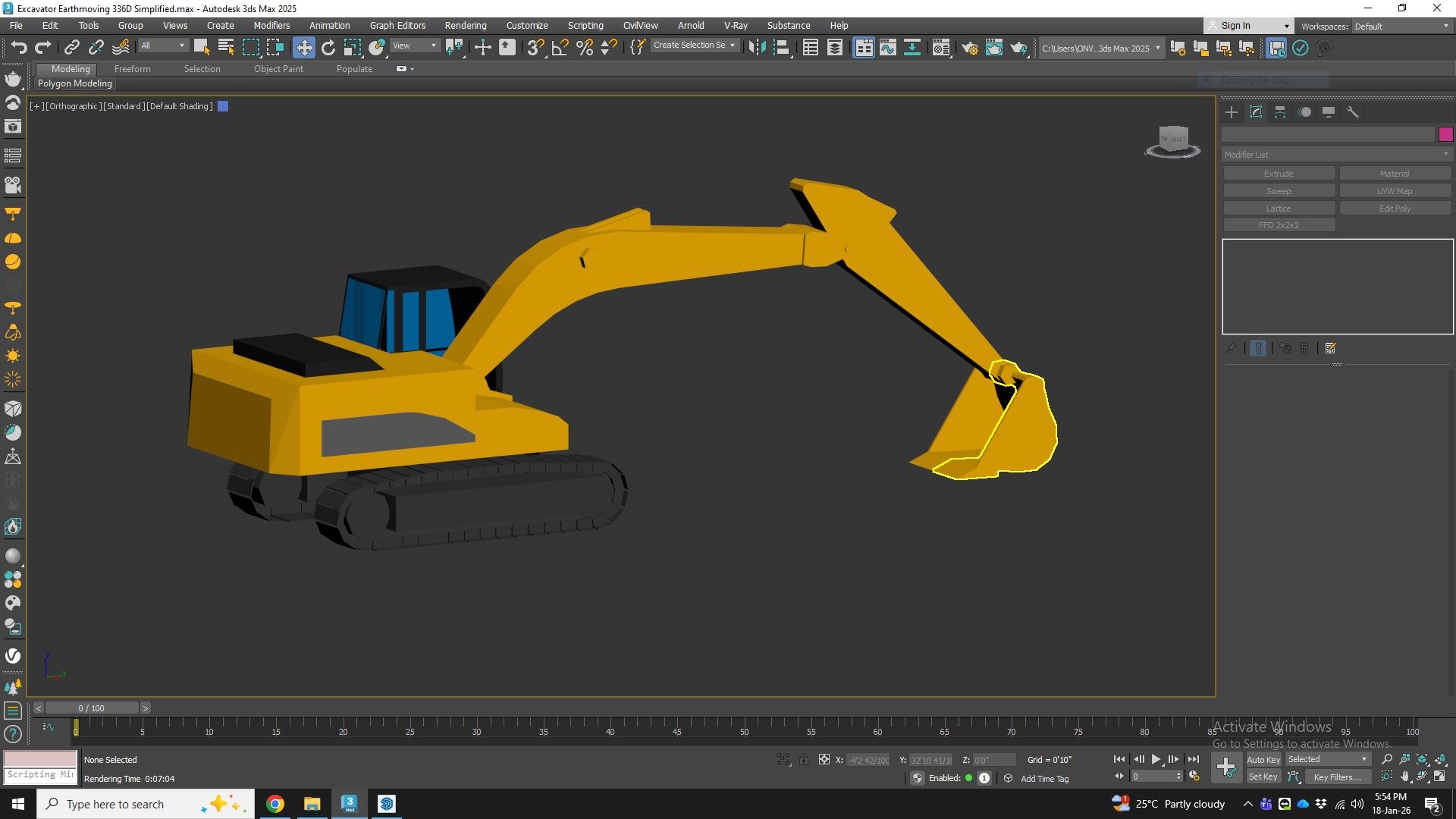 3D Model Excavator Earthmoving 336D Simplified - TurboSquid 2516202