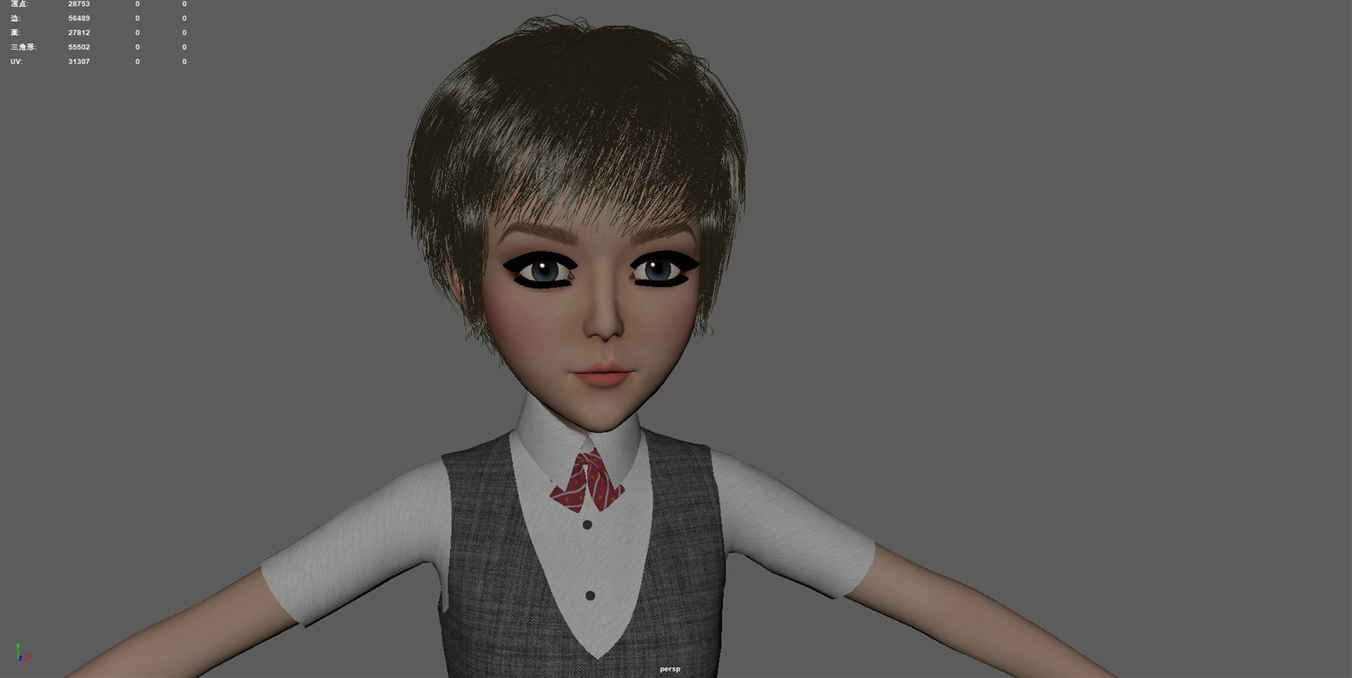 Cartoon Restaurant Waiter Girl Model 3D Model - TurboSquid 1767102