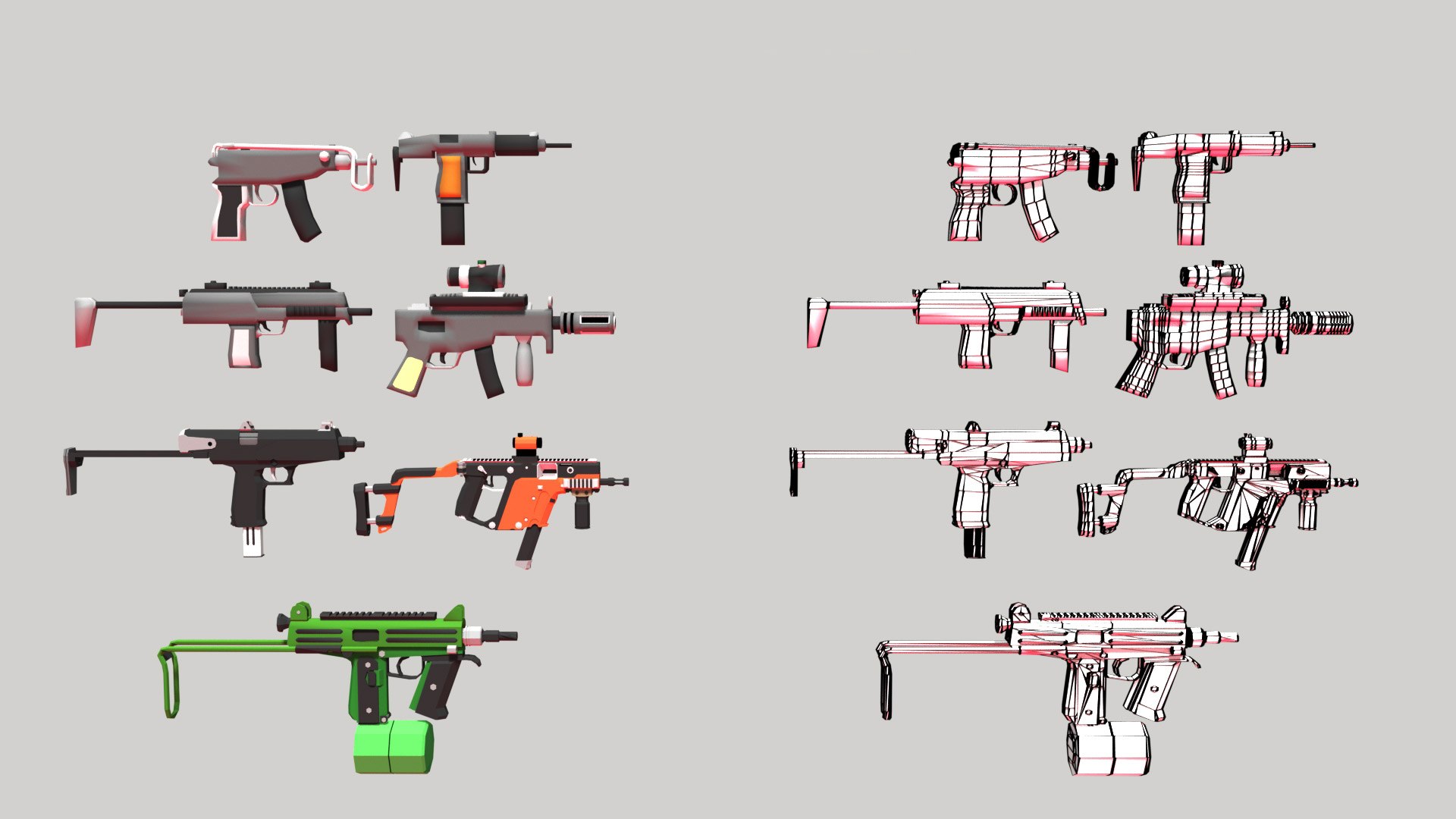 Weapons asset pack assault rifles 3D model - TurboSquid 1634745