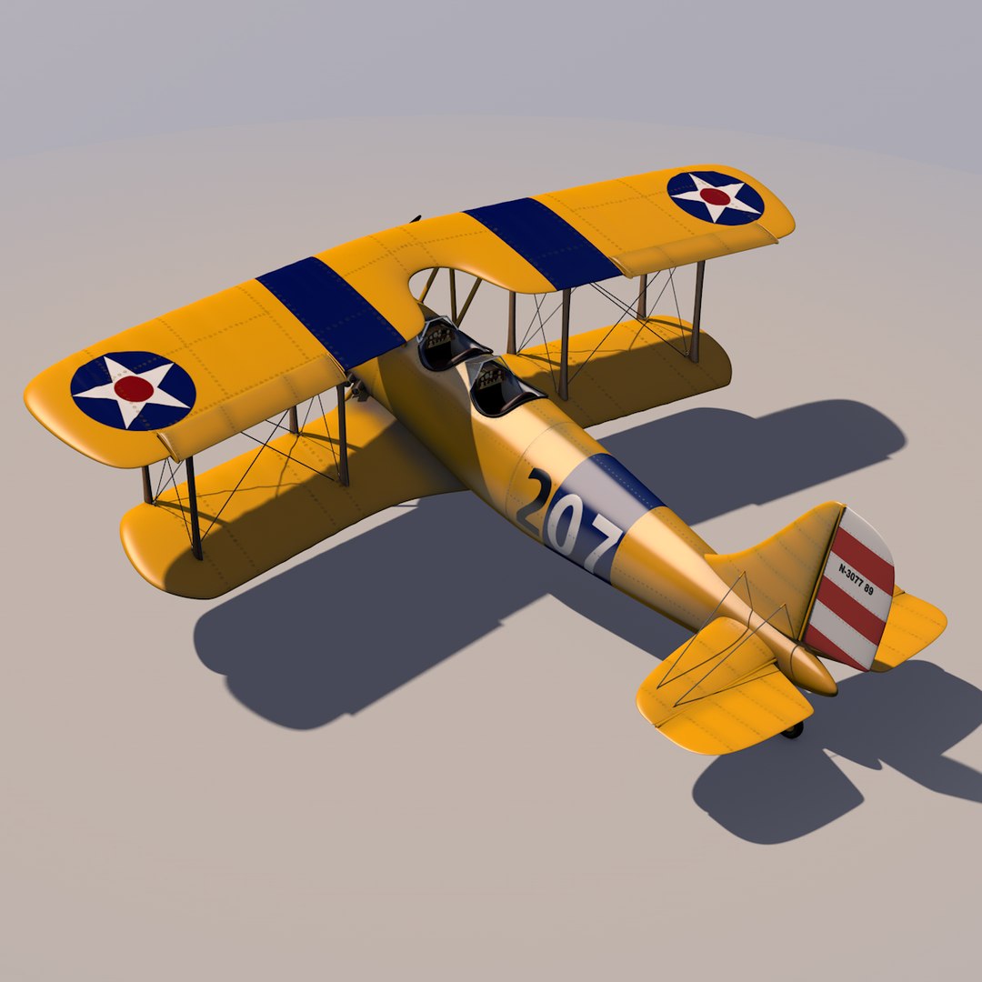 3D Yellow Biplane - TurboSquid 1193696