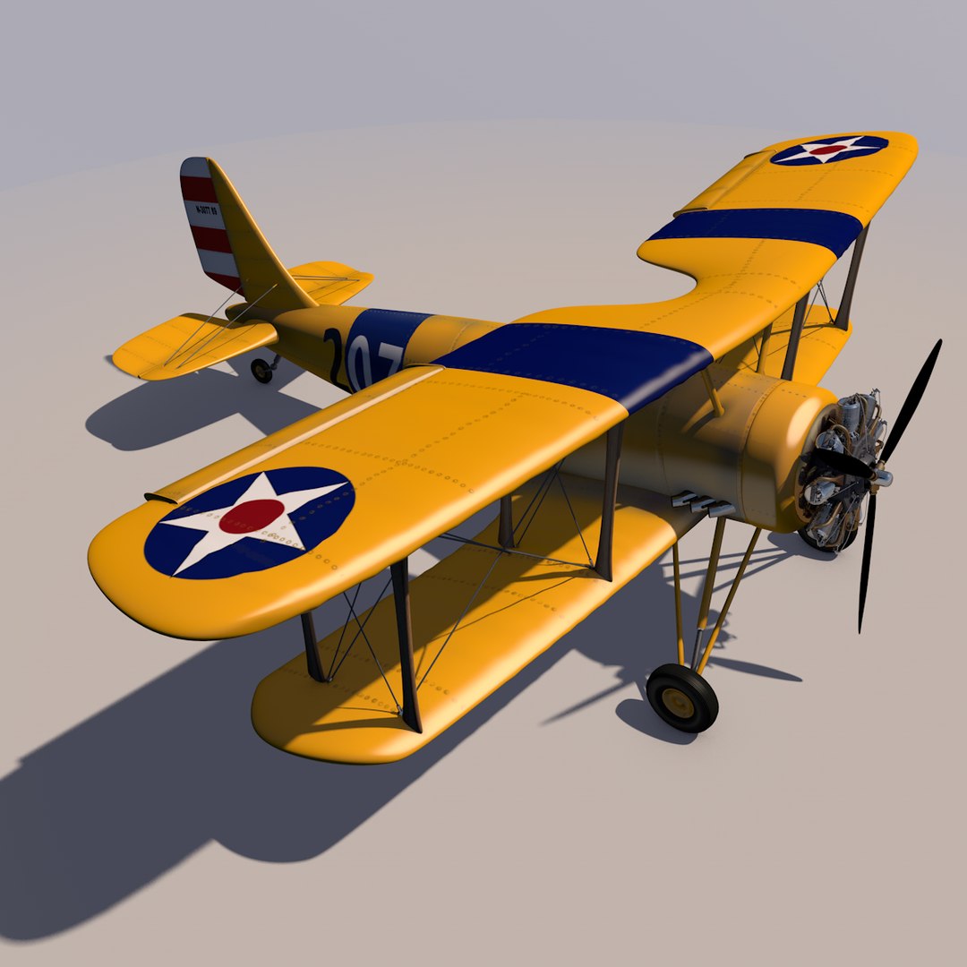 3D Yellow Biplane - TurboSquid 1193696