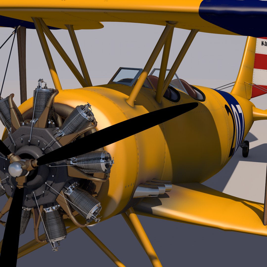 3D Yellow Biplane - TurboSquid 1193696