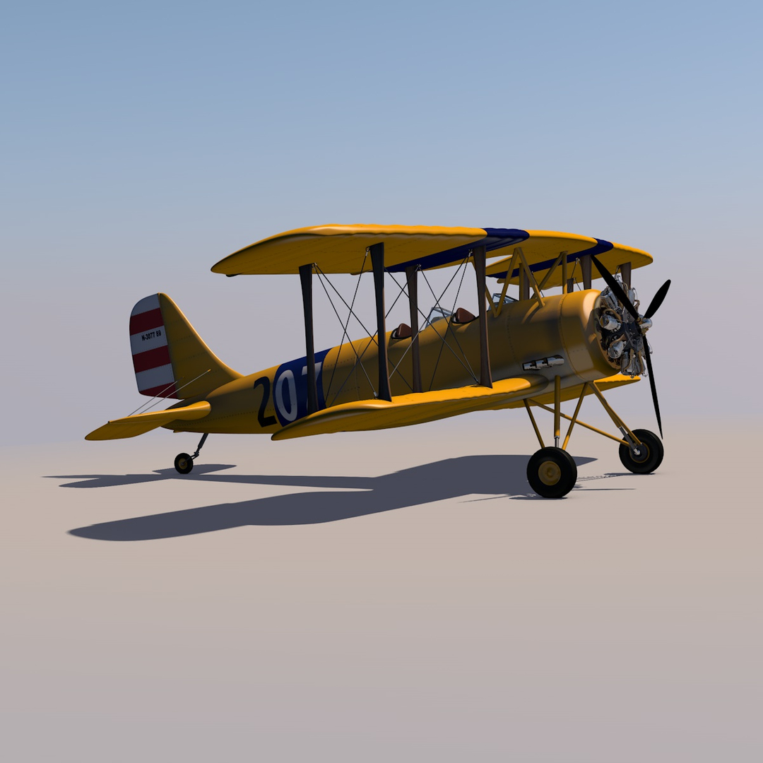 3D Yellow Biplane - TurboSquid 1193696
