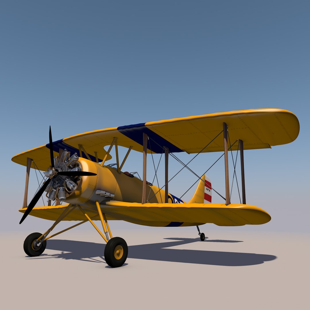 3D Yellow Biplane - TurboSquid 1193696
