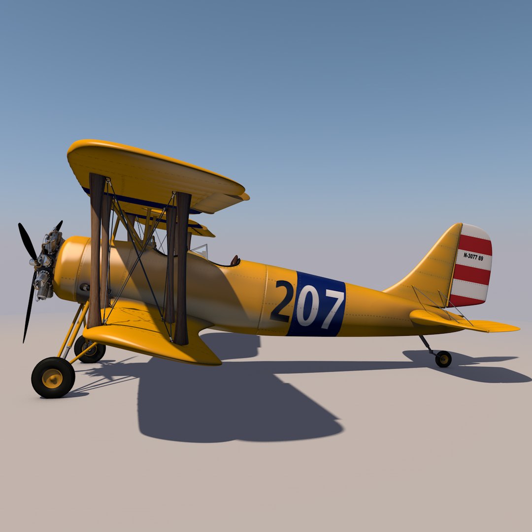 3D Yellow Biplane - TurboSquid 1193696