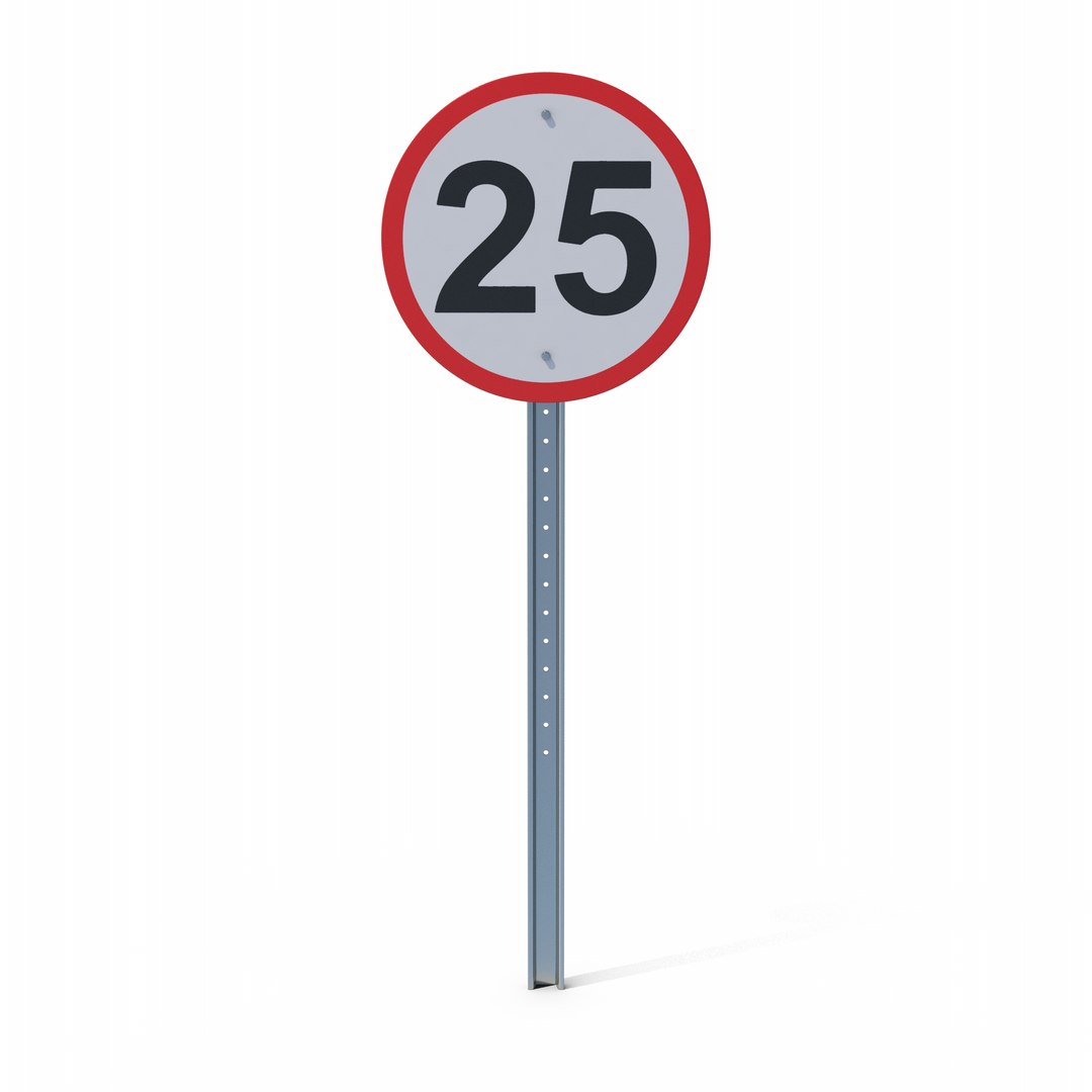 Road Sign Maximum Speed 25 Model - TurboSquid 2105477