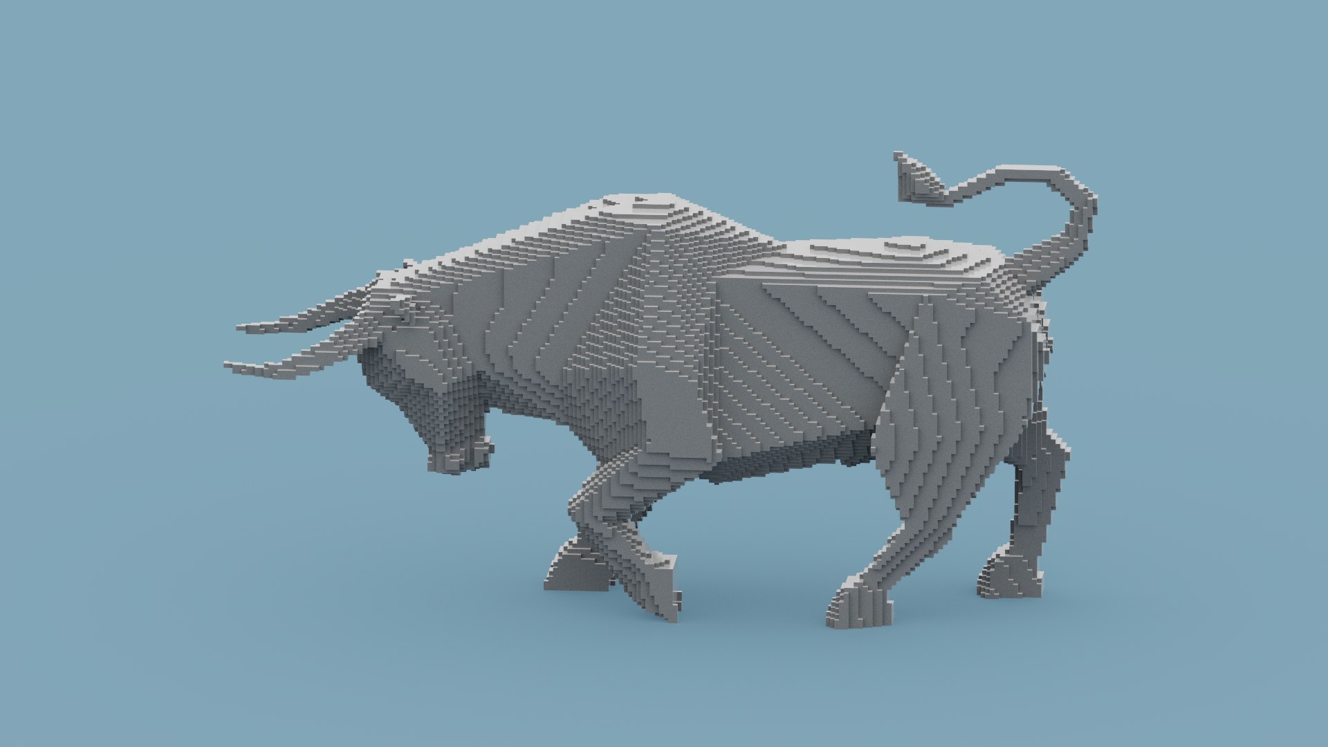 3D Voxel Bull - TurboSquid 2060936