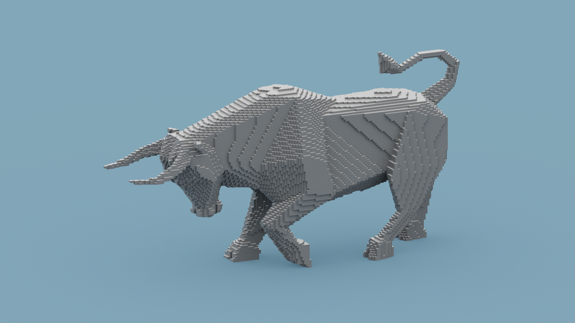 3D Voxel Bull - TurboSquid 2060936