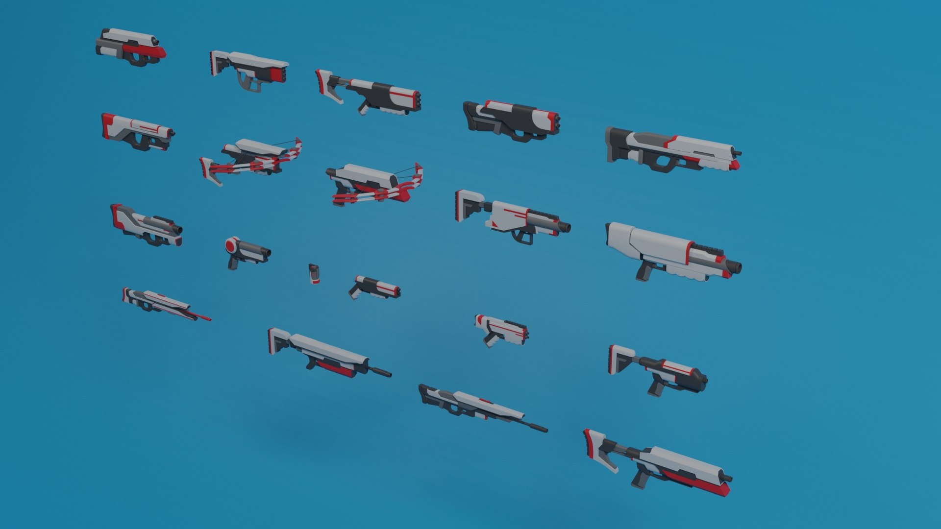 Sci-Fi Modular Gun Pack Game Ready Low-poly 3D model 3D - TurboSquid ...