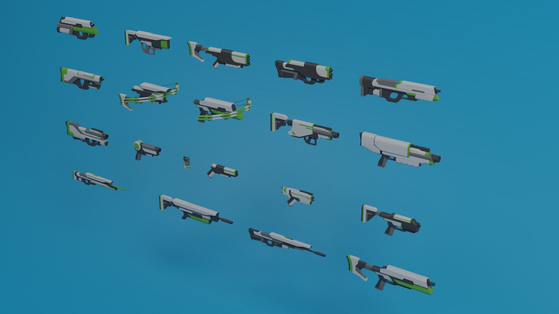 Sci-Fi Modular Gun Pack Game Ready Low-poly 3D model 3D - TurboSquid ...