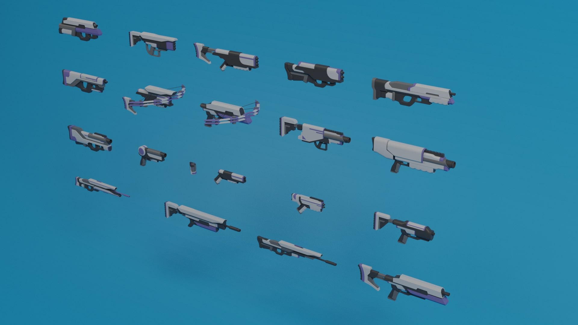 Sci-Fi Modular Gun Pack Game Ready Low-poly 3D model 3D - TurboSquid ...