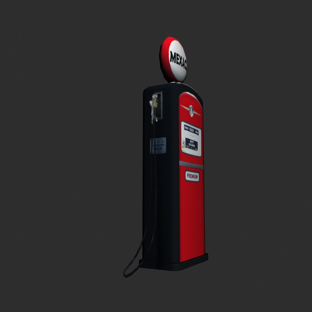 3d low-poly gas pump model