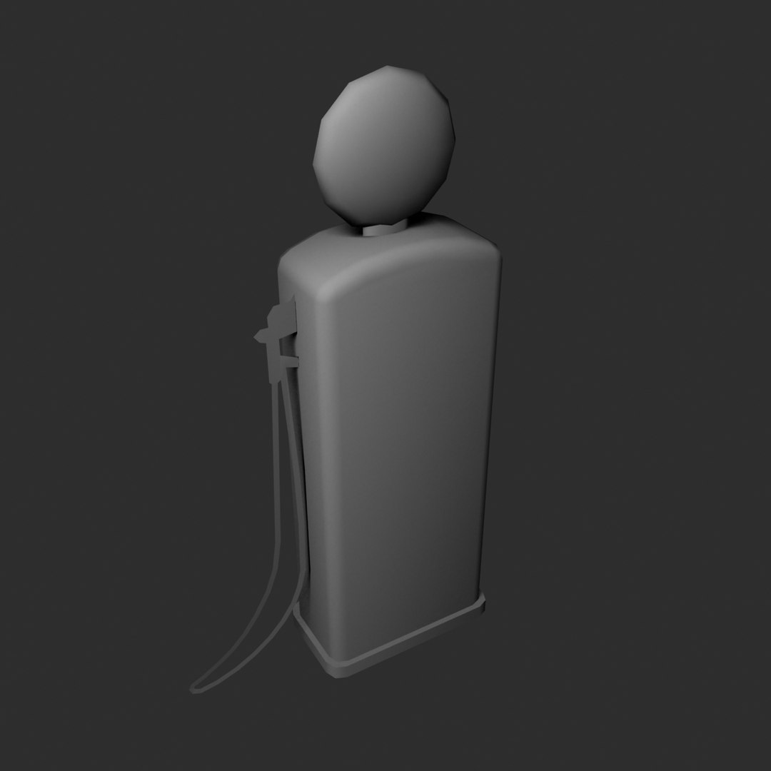 3d low-poly gas pump model