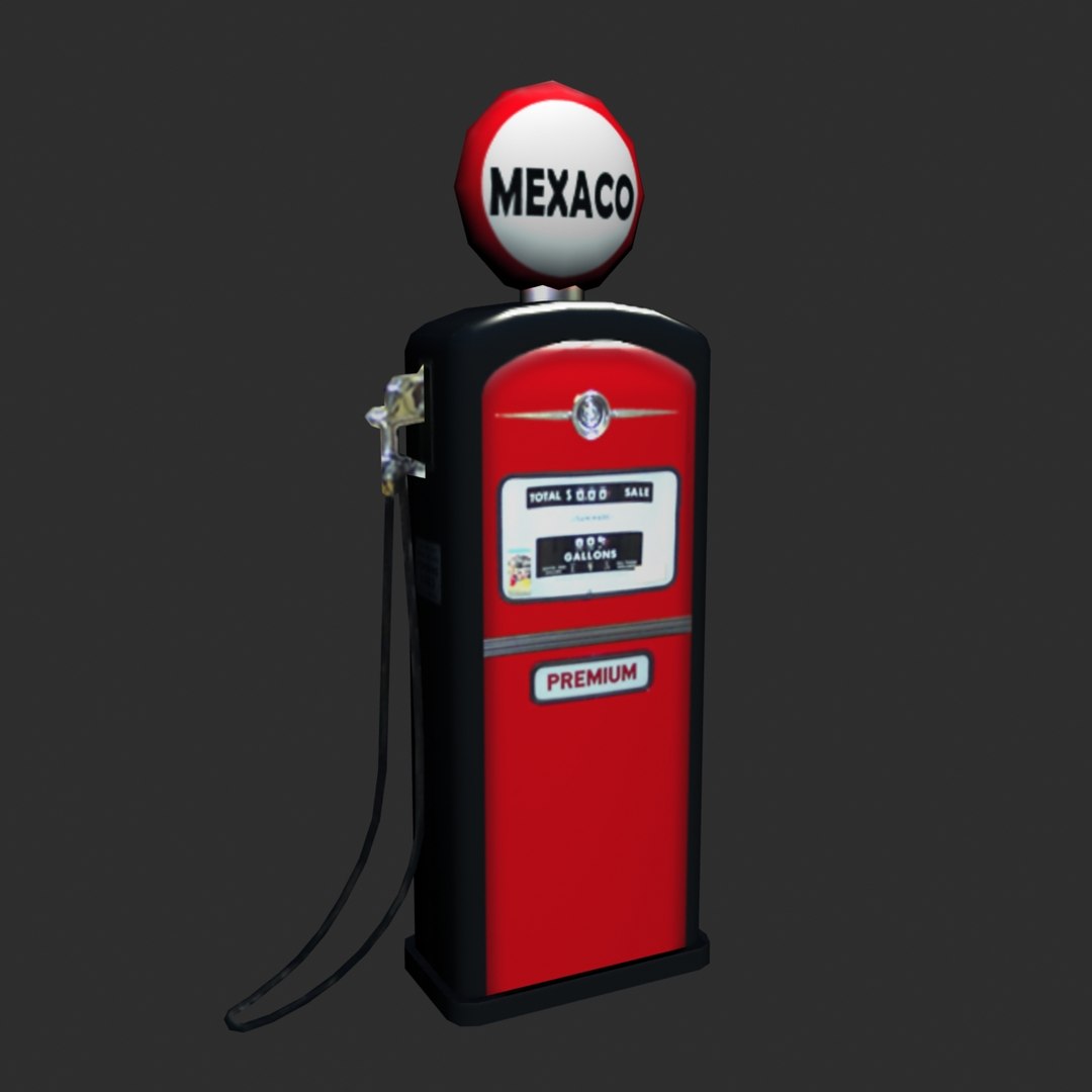 3d low-poly gas pump model