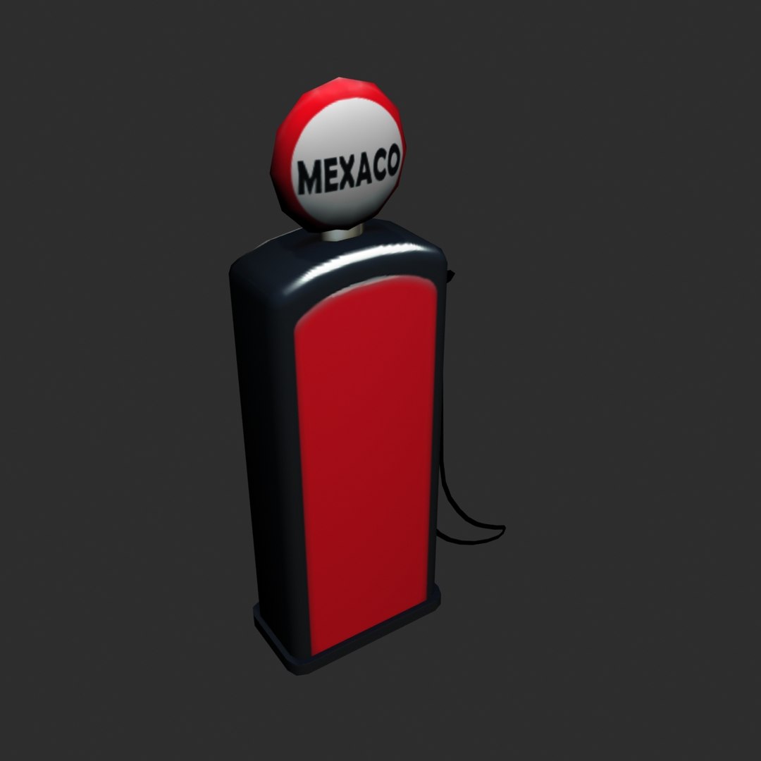 3d low-poly gas pump model