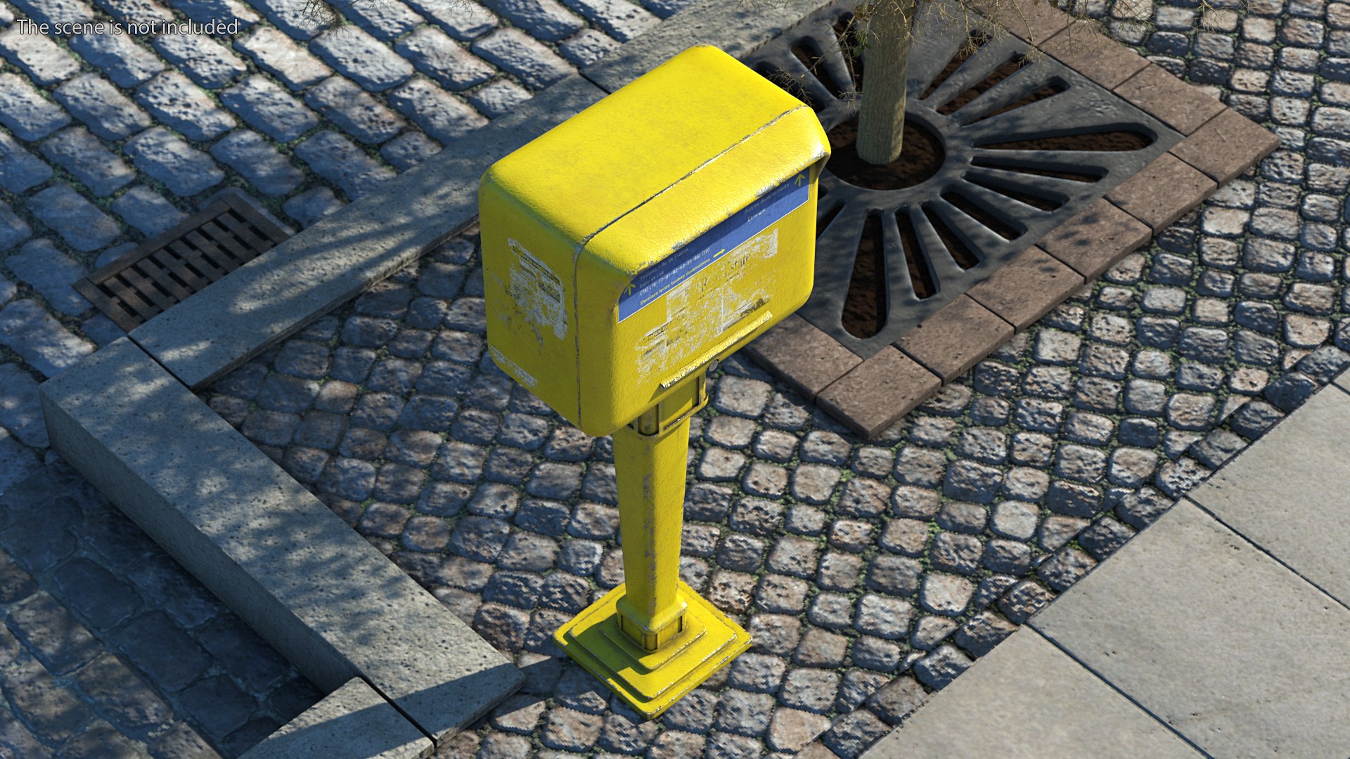 Vintage French Yellow Mailbox Post 3D model - TurboSquid 1830853