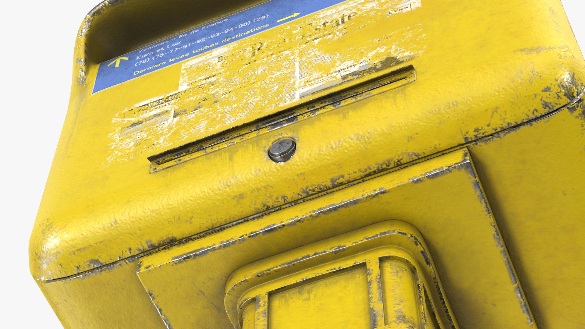 Vintage French Yellow Mailbox Post 3D model - TurboSquid 1830853