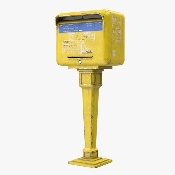Vintage French Yellow Mailbox Post 3D model - TurboSquid 1830853