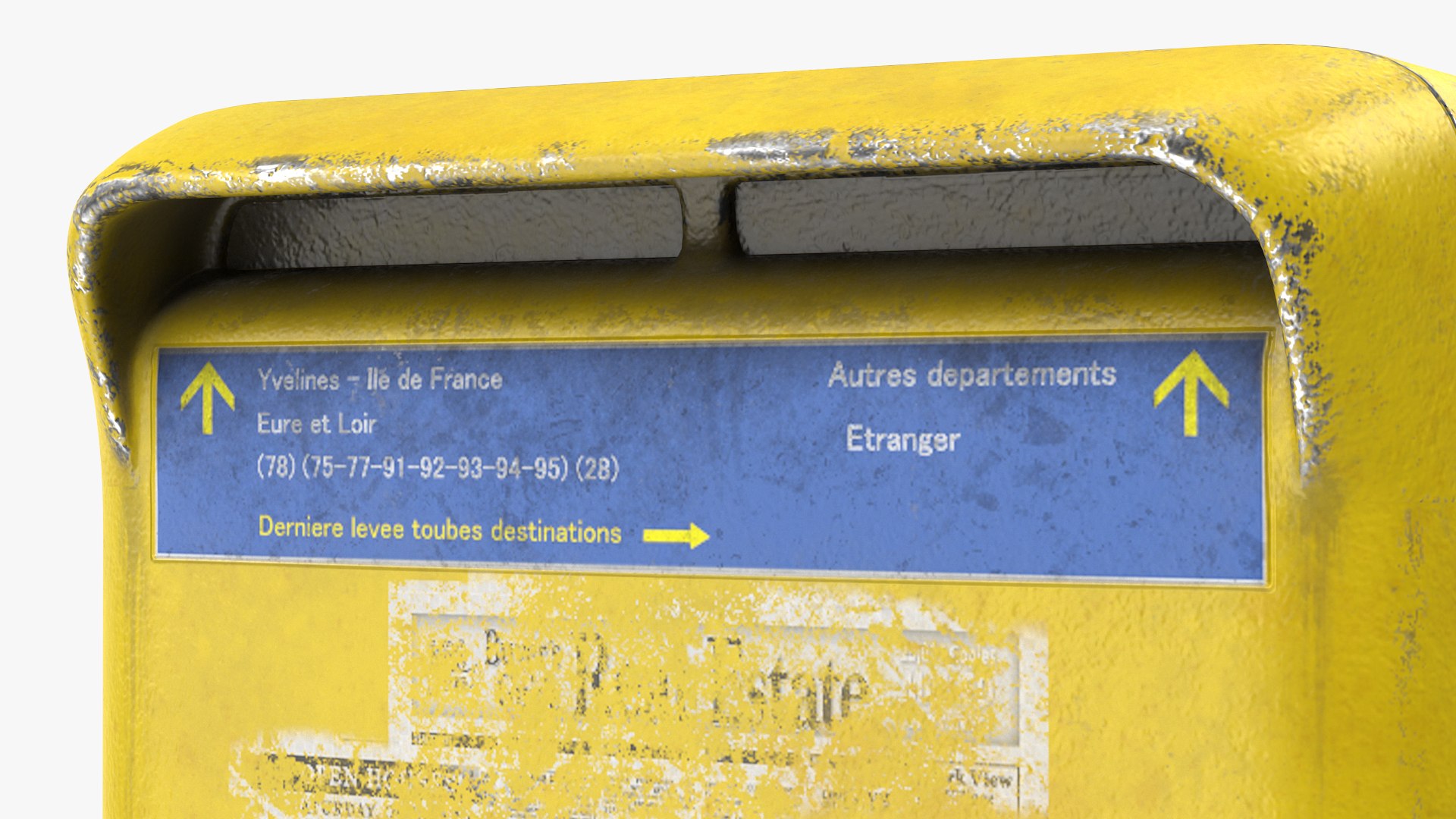Vintage French Yellow Mailbox Post 3D model - TurboSquid 1830853