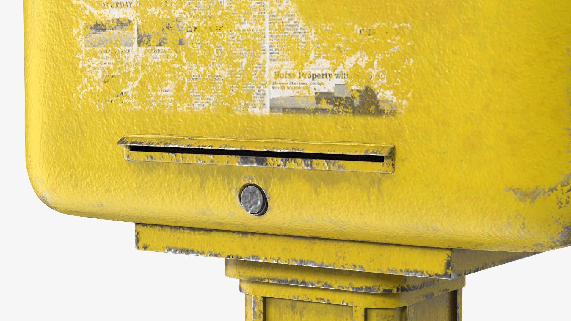 Vintage French Yellow Mailbox Post 3D model - TurboSquid 1830853