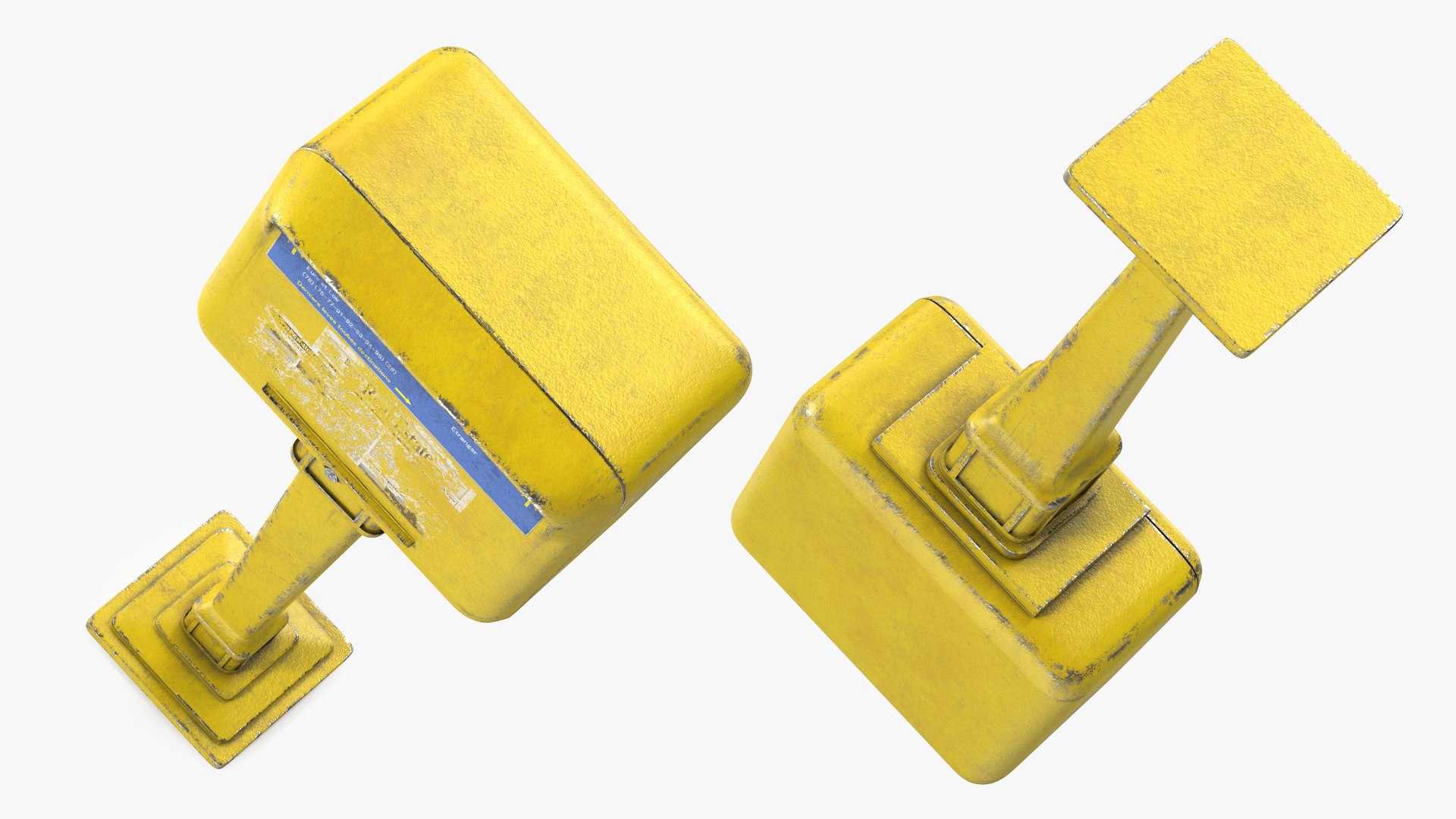 Vintage French Yellow Mailbox Post 3D model - TurboSquid 1830853