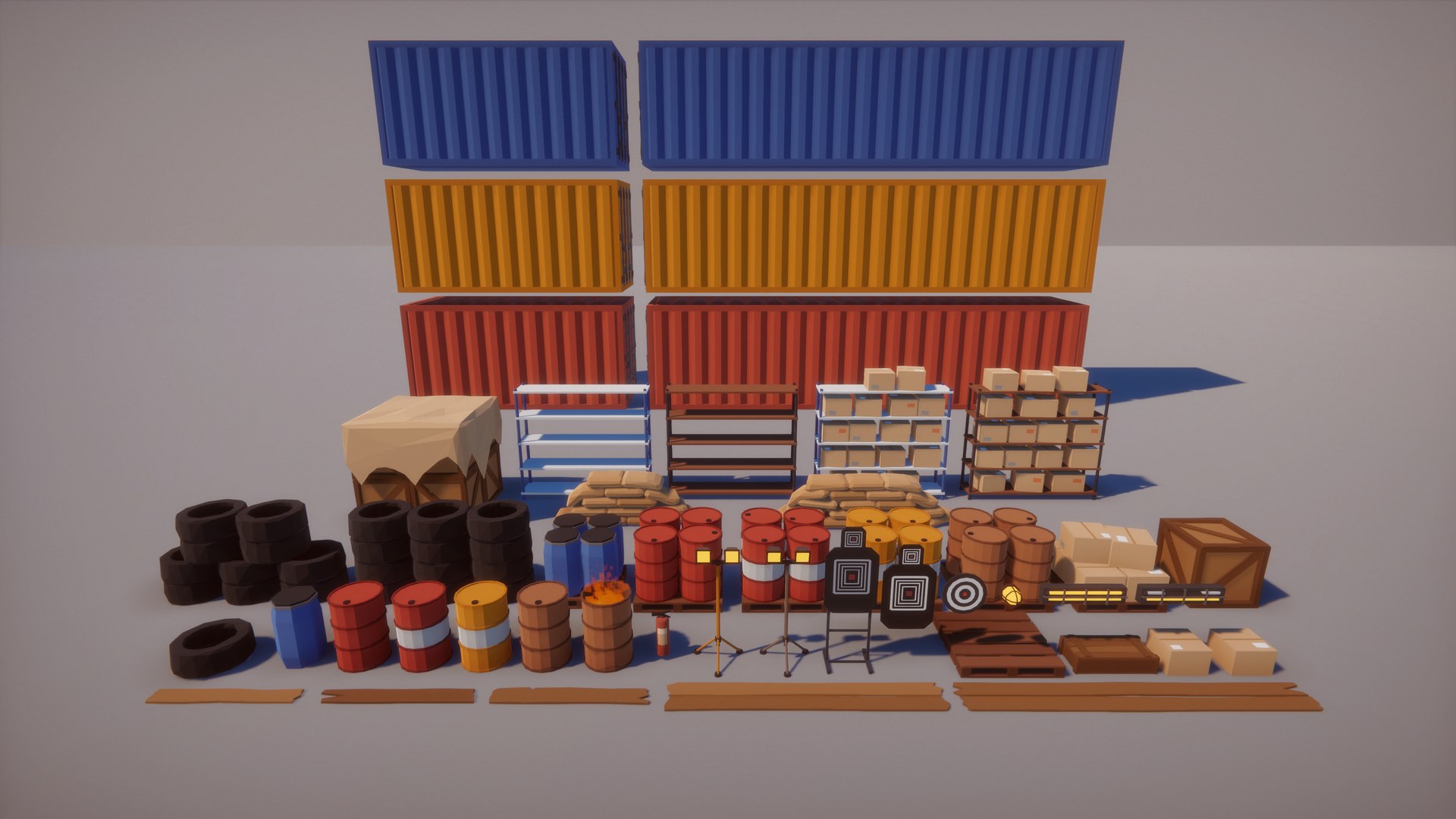 3D Low Poly FPS Map Vol4 Shooter Warehouse Deathmatch Map For Unity ...