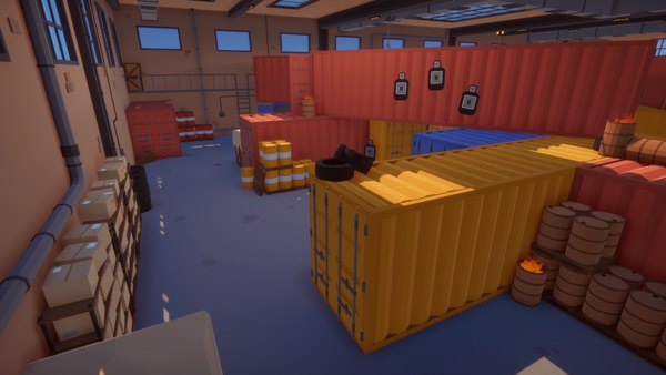 modelo 3d Mapa Low Poly FPS Vol4 Shooter Warehouse Mapa Deathmatch para ...