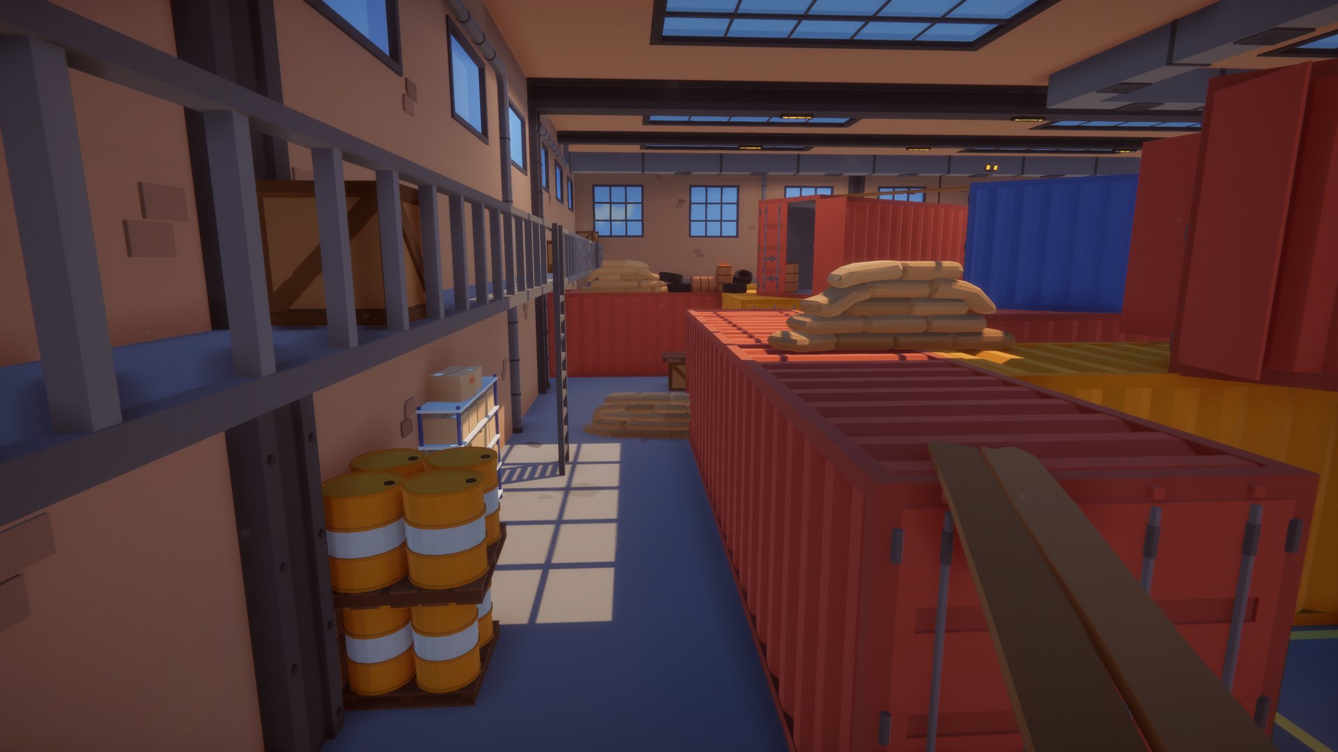 3D Low Poly FPS Map Vol4 Shooter Warehouse Deathmatch Map For Unity ...