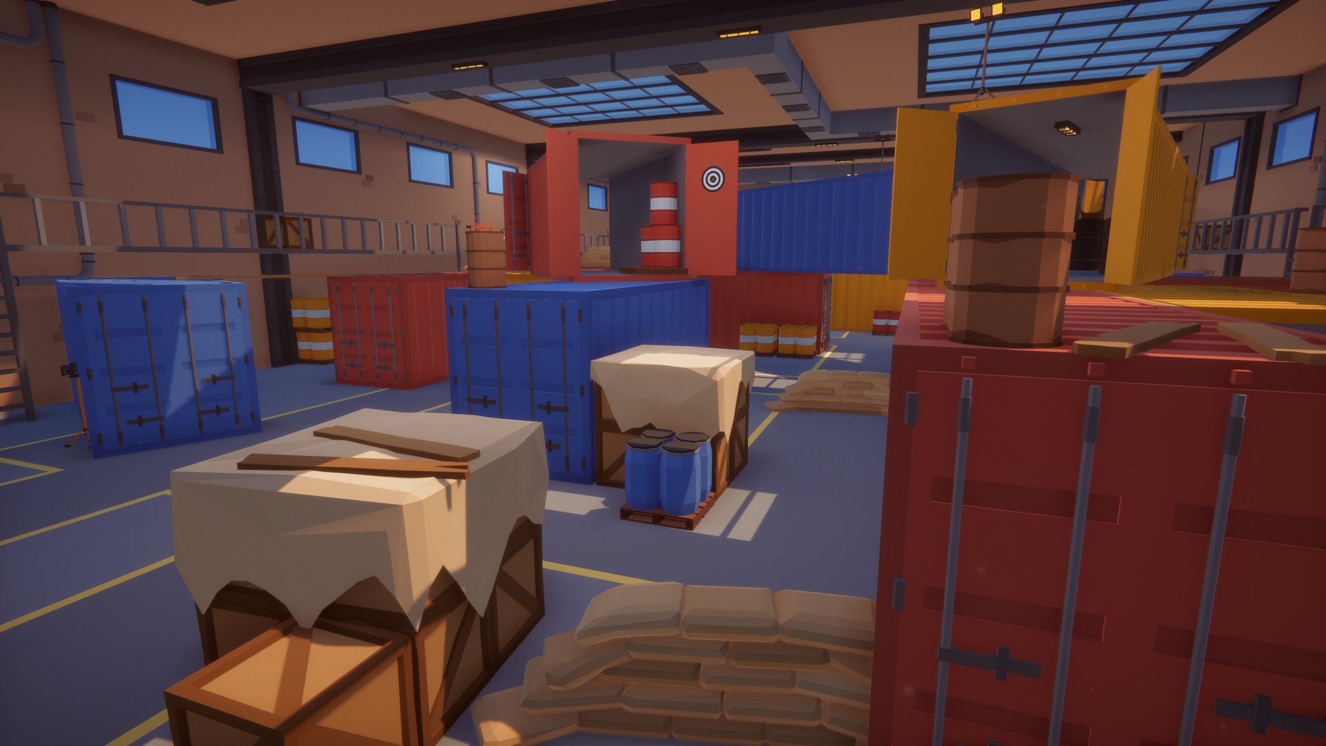 3D Low Poly FPS Map Vol4 Shooter Warehouse Deathmatch Map For Unity ...