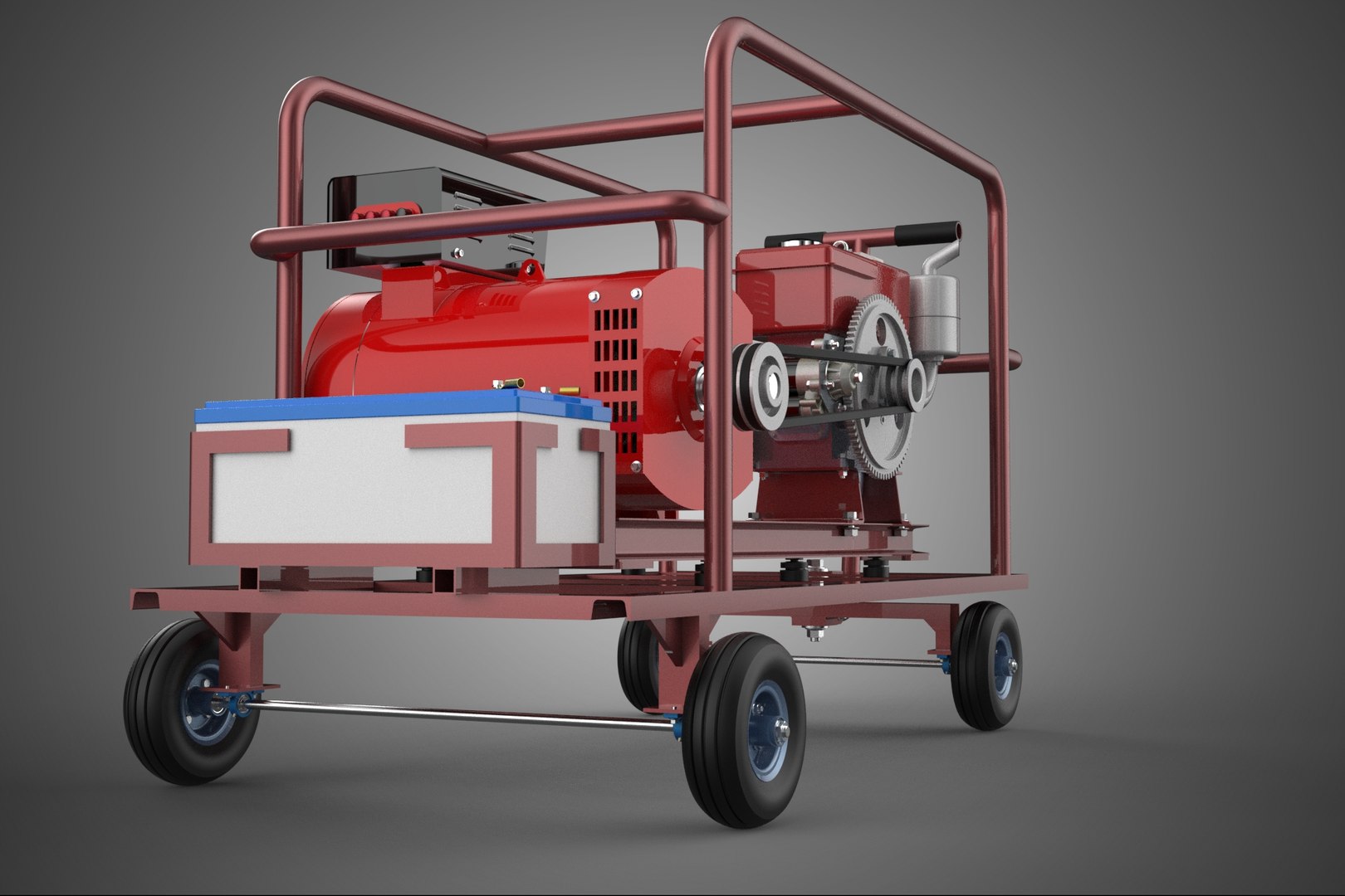 3D SMALL SCALE POWER PLANT MOBILE GENERATOR CART SET GENSET DIESEL ...