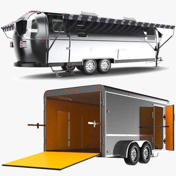 Dois Trailers Detalhados Modelo 3D - TurboSquid 2398035