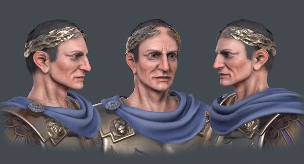 historical gaius julius caesar 3d model